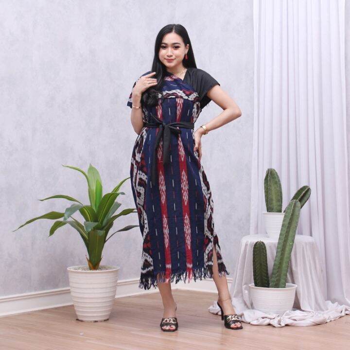BAJU TENUN DRESS TENUN IKAT MOTIF TORAJA KALIMANTAN SUMBA TORAJA ...