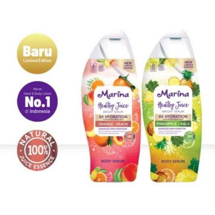 Marina Healthy Juice Bright Serum 185 ml 6x Hidration Orange Peach Pineaple Kale - Handbody ...