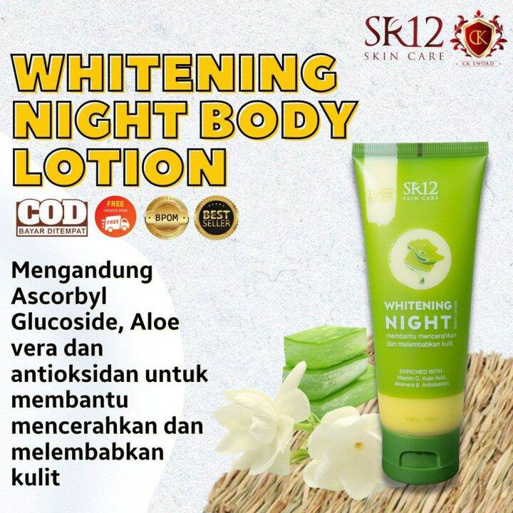 WHITENING NIGHT BODY LOTION SR12/MELEMBABKAN DAN MENCEGAH KULIT KERING ...