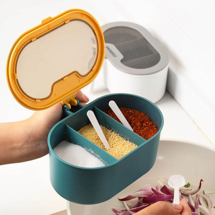 Jujia Jia ชุดกล่องใส่เครื่องปรุงกล่องเก็บเครื่องปรุงเกลือผงชูรสปรุงรส ...