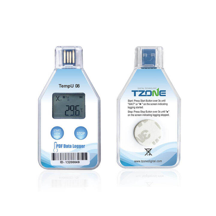 TempU08 Temperature Data Logger PDF Report Disposable Single Use IP67 ...