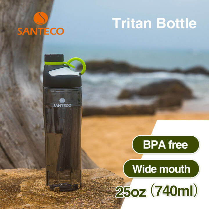 Santeco Tritan Water Bottles with Spout Lid,Leak Proof,Wide Mouth,Light Weight,Water Bottle,25oz ...