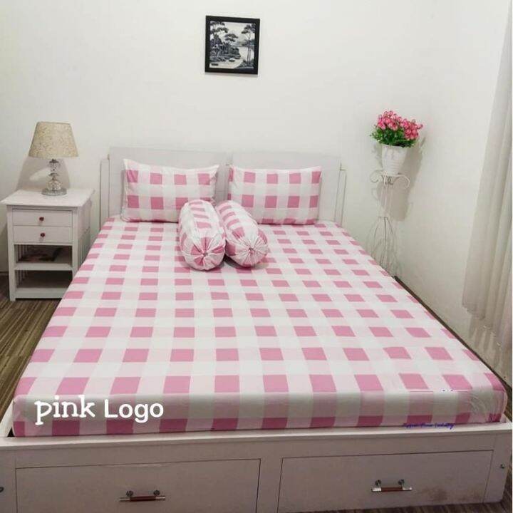 Sprei Kotak Pink / Seprai Kotak-kotak / Sprei Aesthetic | Lazada Indonesia
