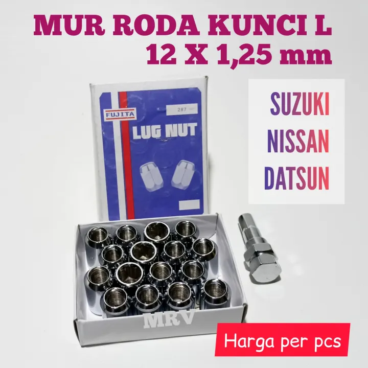 MUR BAUT RODA VELG BAN MOBIL KUNCI L / 12X1.25mm LUG NUT FUJITA Harga ...