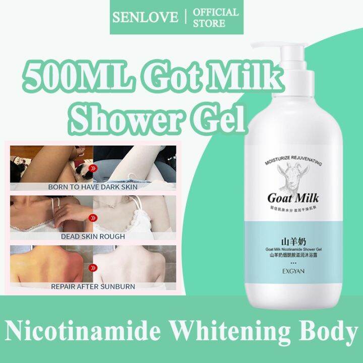 SENLOVE 500ML Goat Milk Shower Gel Original Nicotinamide Whitening ...