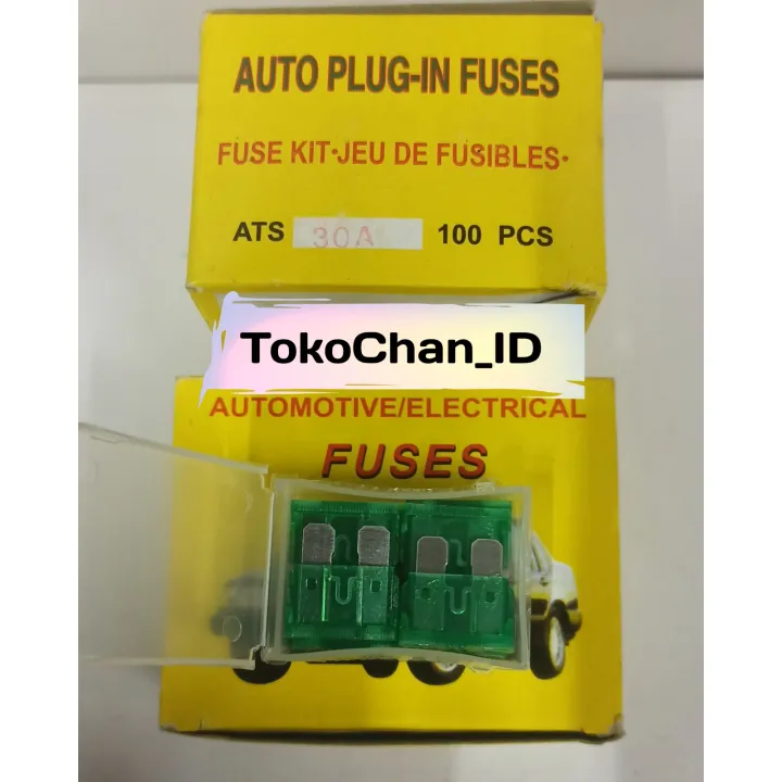 Sekring tancap mobil fuse 30A isi 100 pcs | Lazada Indonesia