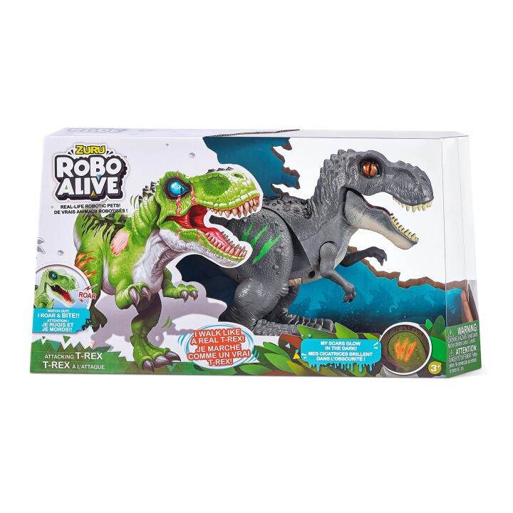 Robo Alive Attacking Grey T-Rex Battery-Powered Robotic Toy by Zuru ...