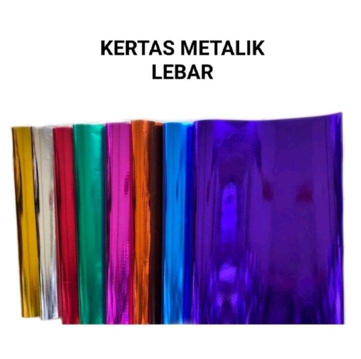 Kertas Kado Kilap Metalik Warna (1 SLOP isi 10 Lbr) | Lazada Indonesia