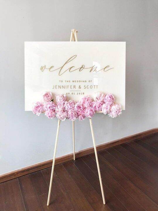 Wedding welcome signboard , Custom Acrylic, Weddings Sign | Lazada