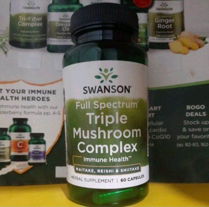 Triple Mushroom Complex Maitake Reishi Shiitake 600mg 60 Capsules ...
