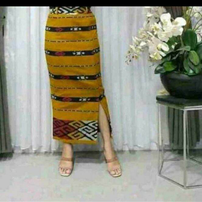 rok tenun span kuning mustard | Lazada Indonesia