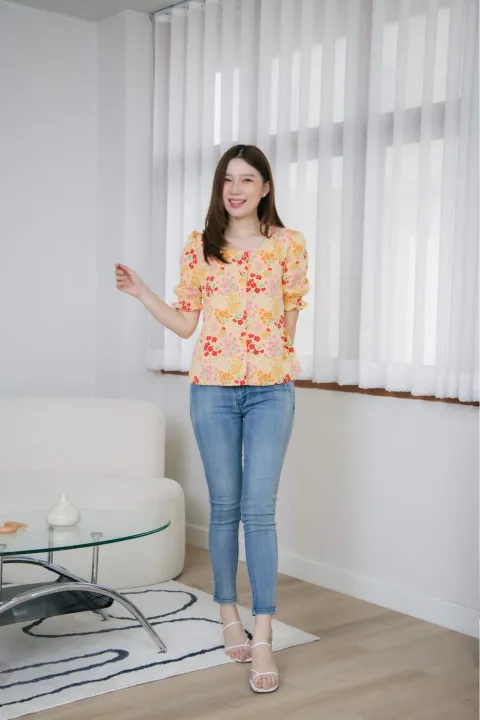 Mommade เสื้อให้นม ชุดให้นม Orange Dolly Top | Lazada.co.th