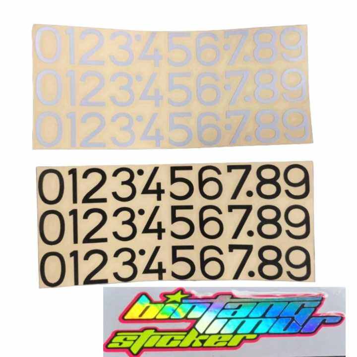 STICKER STIKER ANGKA NOMOR PLAT MOTOR,MOBIL CUTTING STICKER | Lazada ...