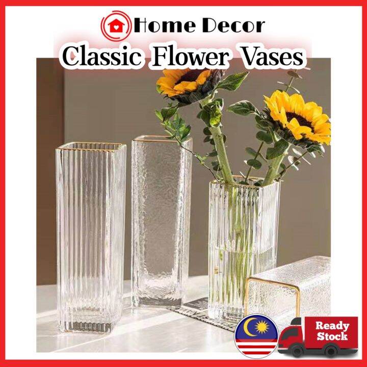 HomeDecorMY Flower Vase Glass Pasu Bunga Kaca Nordic Home Decor ...