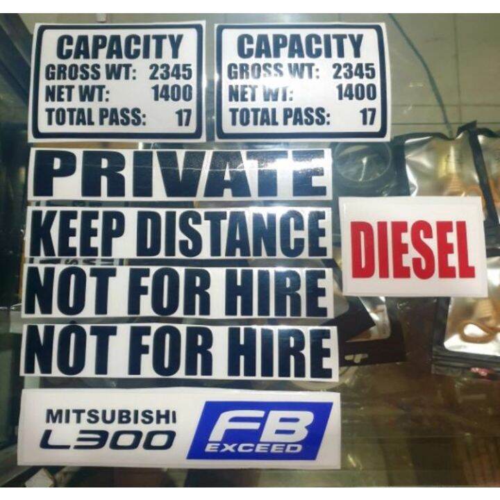 Not for Hire Capacity Sticker set for L300 | Lazada PH