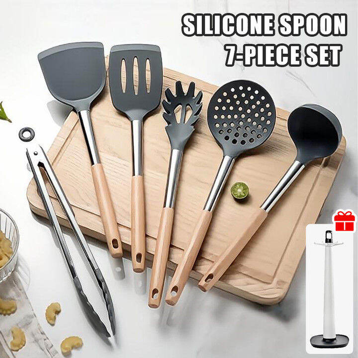 OOPS 7 PCS Kitchen Wares and Utensils Cooking Set Kitchen Ware Silicone ...