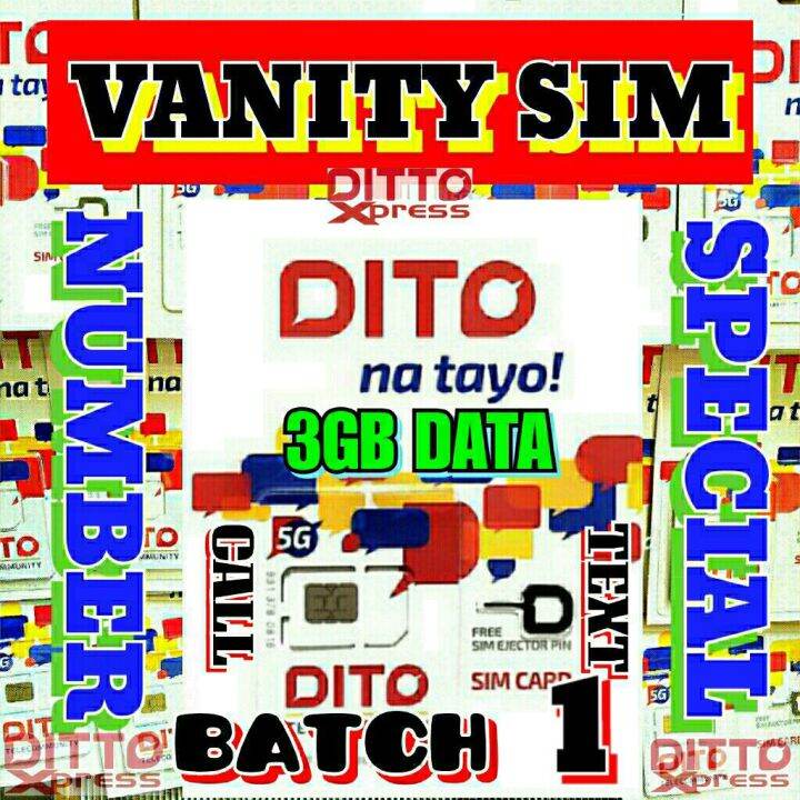 DITO SIM CARD 5G SPECIAL DOUBLE NUMBERS w/ 5GB Data+Call&Text | Lazada PH