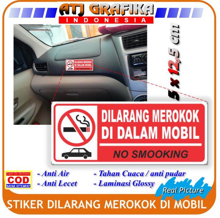 Stiker mobil dilarang merokok sticker Anti asap rokok polusi kesehatan ...