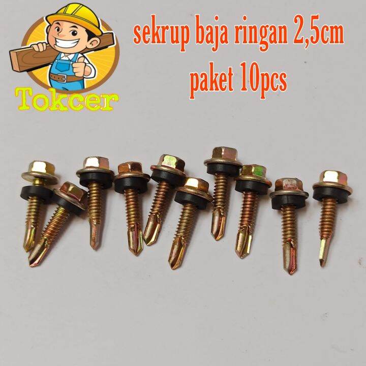 sekrup baja ringan ukuran 2,5cm paket isi 10 pcs | Lazada Indonesia
