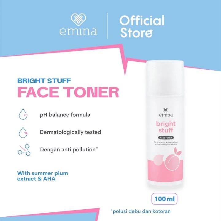 Emina Bright Stuff Face Toner Kemasan Baru 100ml | Lazada Indonesia