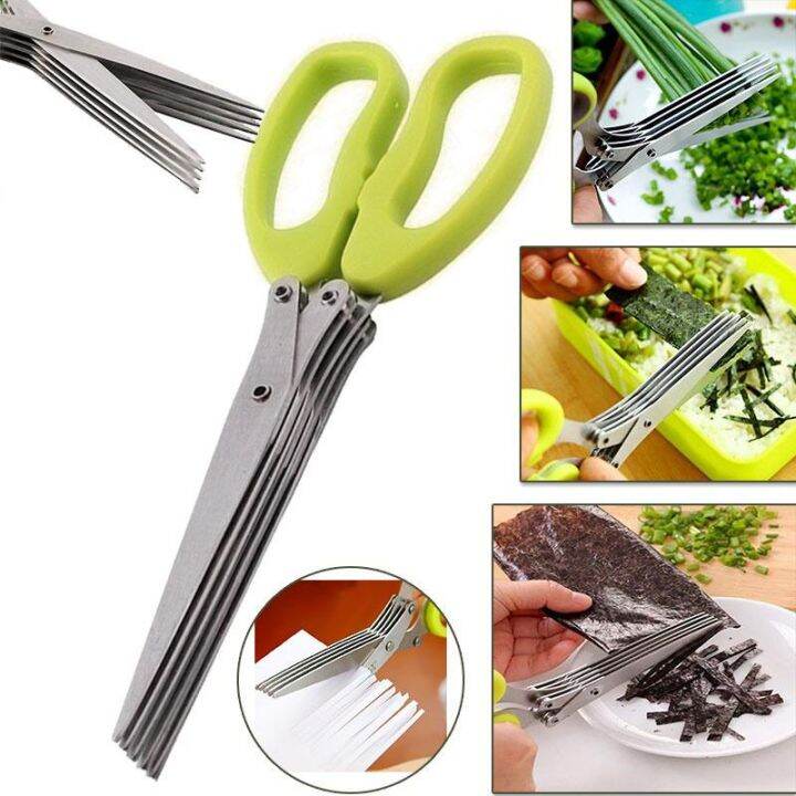 Multilayer Vegetable Scissors Stainless Kitchen Scallion Cutter Herb ...