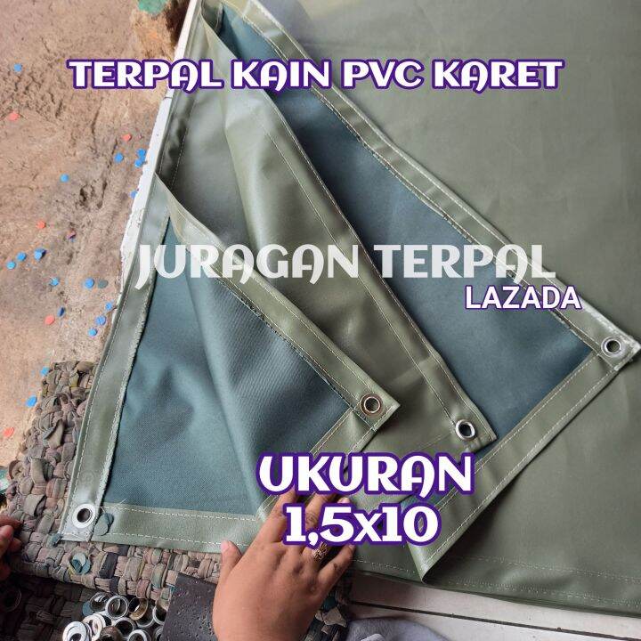 terpal kain cv tentara pvc karet ukuran 1,5x10 | Lazada Indonesia