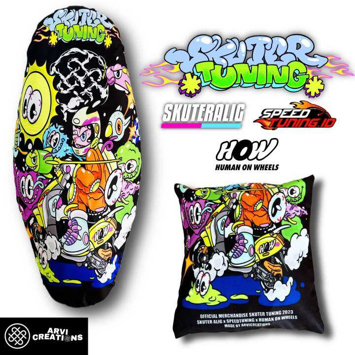 Sarung jok motor full print Arvi x Skuter tuning Anti cakar kucing dan ...