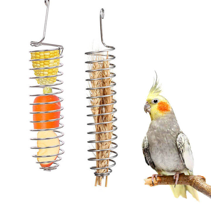 Stainless Steel Hanging Parrot Forager Feeder for Bird Parrots Cockatoo ...