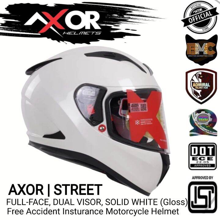 AXOR FULLFACE | Street V1 | Plain Pearl White | Glossy | Lazada PH