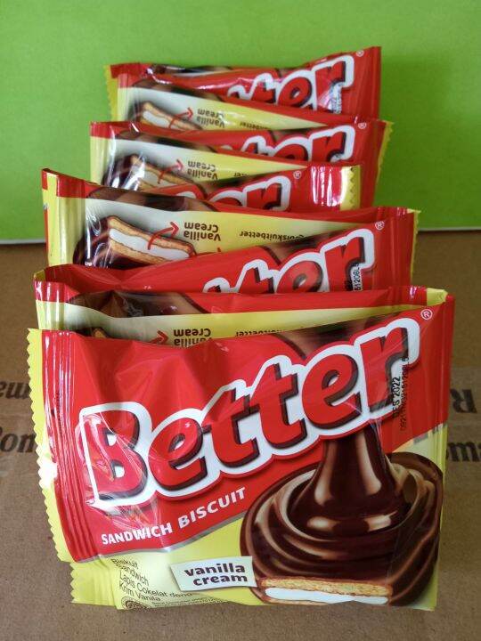 Better Sandwich Biscuit vanilla cream 1 renceng isi 10 bungkus | Lazada ...