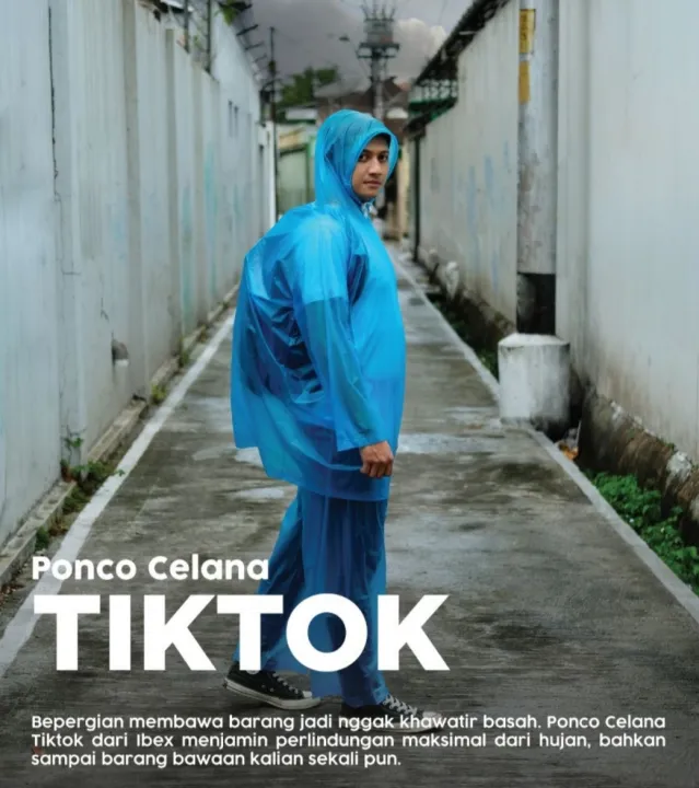 JAS HUJAN PONCO CELANA TIKTOK UKURAN JUMBO / BUKAN JAS HUJQN CERIA 935 / BUKAN AXIO ASV ROSIDA ...