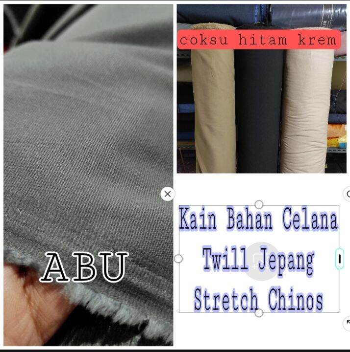 Kain Bahan Celana Twill Jepang Stretch Chinos per meter | Lazada Indonesia