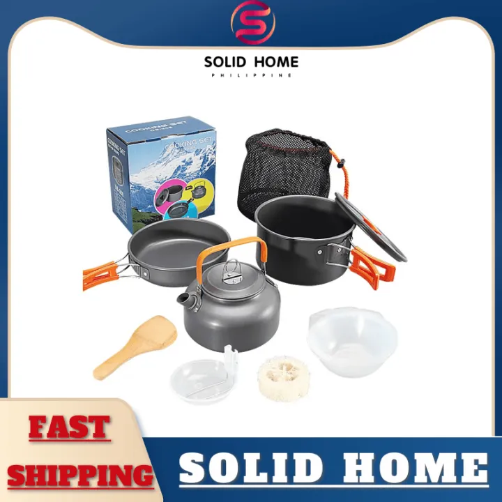 SOLID HOME Camping Cooking Set People Outdoor Travel Picnic Household ...
