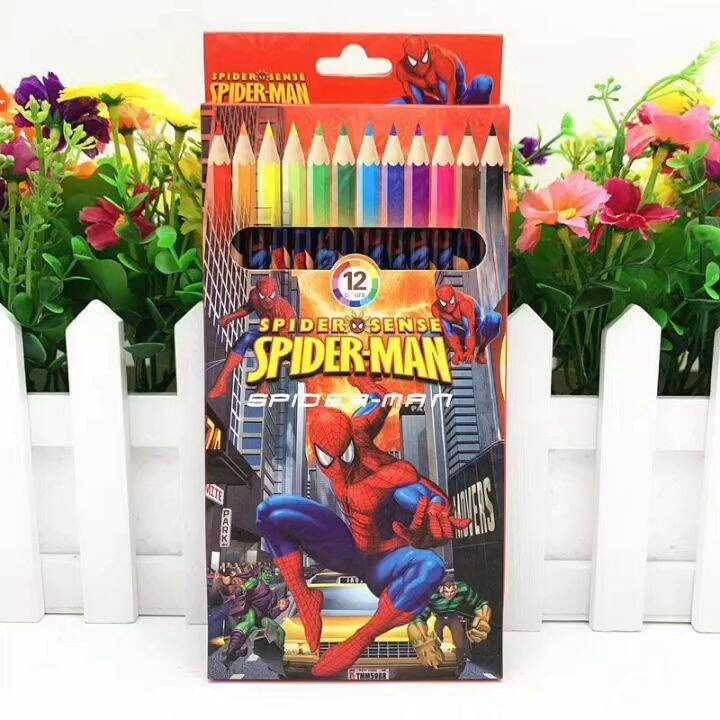 NOVELTY Kids Cartoon Colour Pencil Crayon 12pcs Pensil Warna Krayon ...