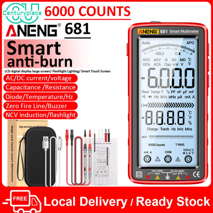 ANENG 681 Smart Anti-burn Rechargeable Multimeter True RMS Digital ...