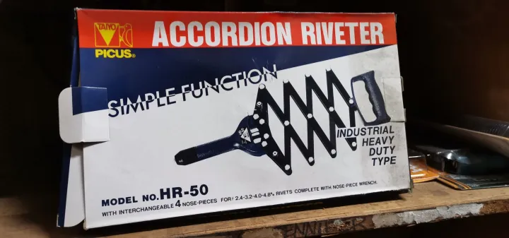 JAPAN MADE TAIYO-PICUS HEAVY DUTY RIVETER # HR-50 ACCORDION TYPE 12 ...