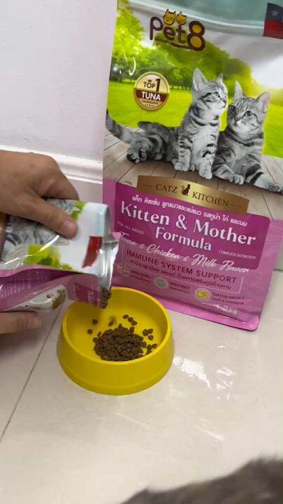 Pet8 อาหารแมวชนิดเม็ด สูตร ลูกแมวและแม่แมว รสไก่และปลา โปรตีนสูงถึง32% เกรดพรีเมี่ยม อาหารแมวถุง ...