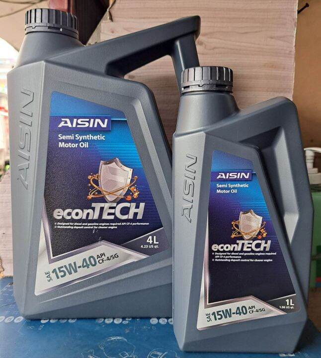 AISIN econTECH+ Semi Synthetic Motor Oil SAE 15W-40 API SN Plus (4L/1L) | Lazada PH