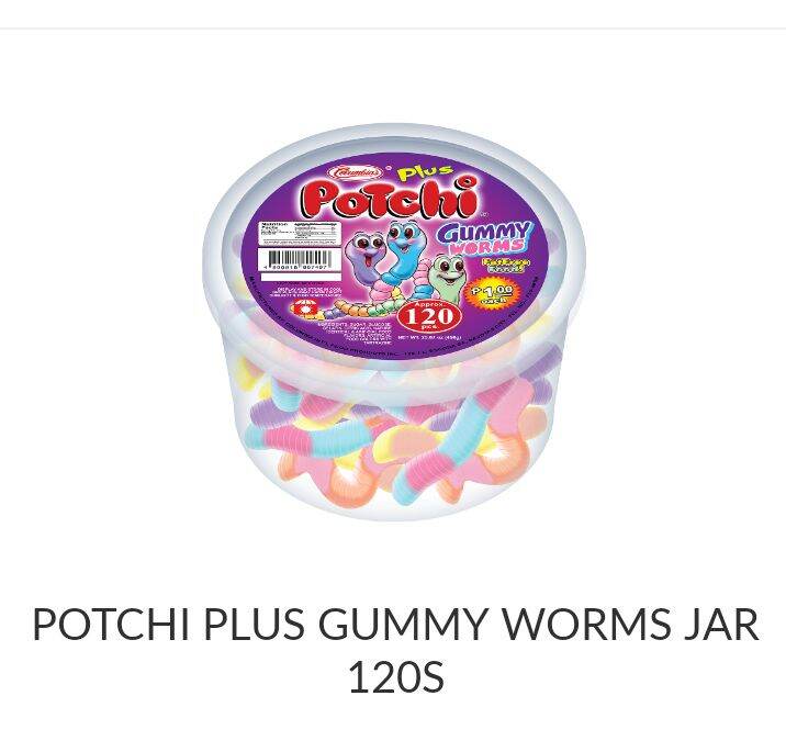 Potchi Gummy Worms Jar 120pcs | Lazada PH