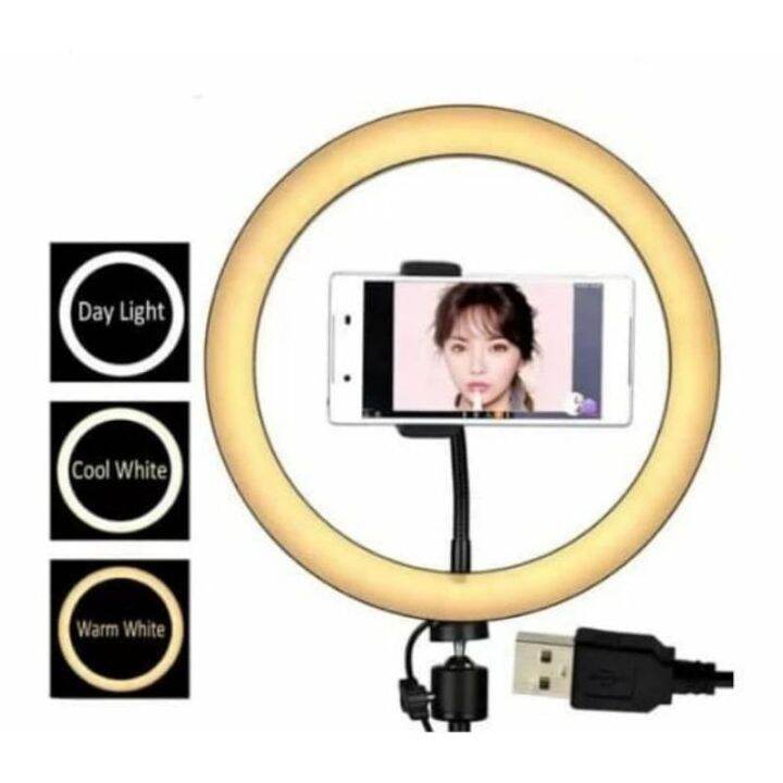 Ring Light LED 26cm 10inch Selfie Makeup Vlog Ringlight Live Streaming ### BELUM TERMASUK TIANG ...