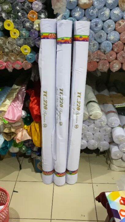 ( per 1 roll ) kain katun jepang putih polos tebal TC 220 DIAMOND lebar ...