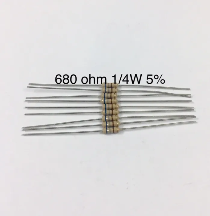 20ชิ้น 680 ohm 1/4W 5% Resistor ตัวต้านทาน 680โอห์ม 1/4วัตต์ ค่าความผิด ...