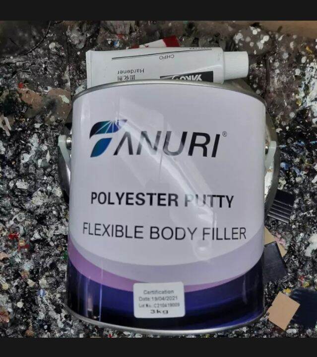 Dempul TANURI 3kg + Hdr- Warna Putih- Dempul Besi Kayu Plastik Dempul ...