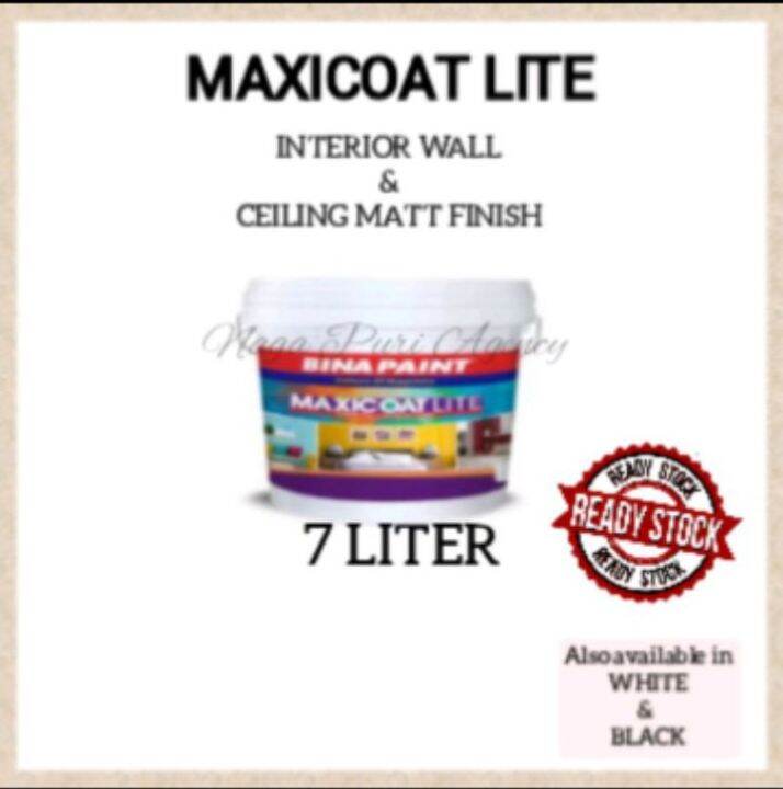 BINA PAINT 7 LITER MAXICOAT LITE interior Wall & Ceiling Matt Finish | Lazada
