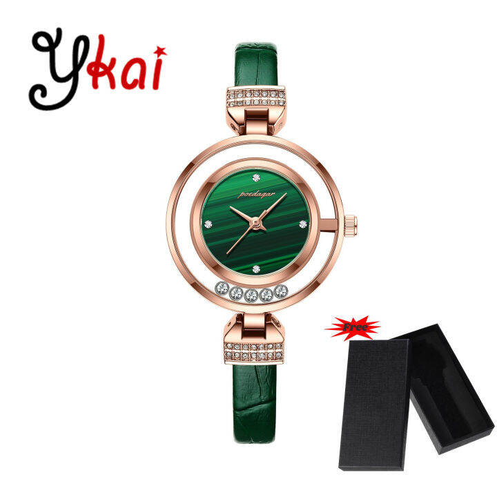 YKAI นาฬิกาแฟชั่นสำหรับผู้หญิง,สายหนังหรูหราหรูหรานาฬิกาข้อมือผู้หญิง ...