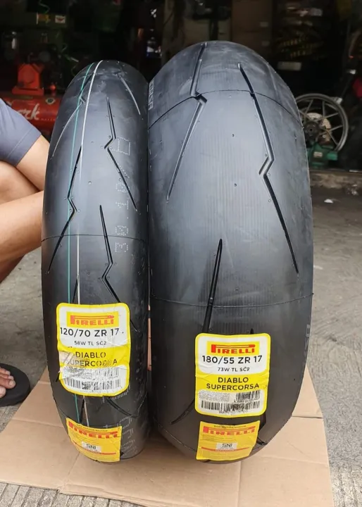 BAN PIRELLI DIABLO SUPERCORSA SC 120 VS 180 55 17 NOT BATTLAX MICHELIN ...