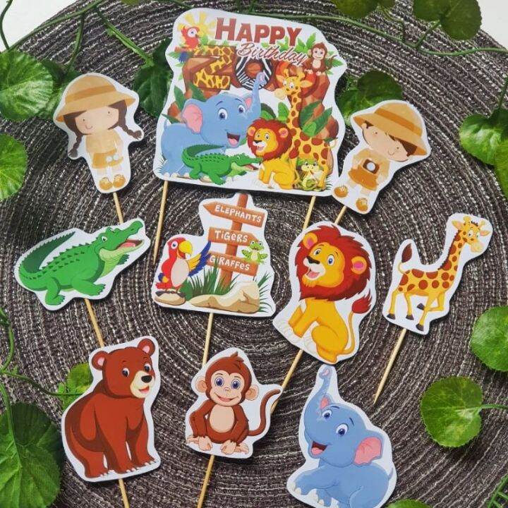 cake topper toper hiasan tusukan kue cake nasi tumpeng ulang tahun happy birthday karakter ...