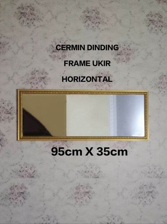 Kaca Cermin Dinding Frame Ukir Cermin Model Horizontal 95 X 35 | Lazada ...