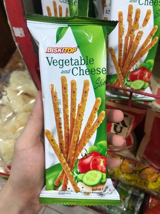 BISKITOP Biskuit Stik Rasa Sayuran dan Keju /Bickuit Vegetable Cheese ...