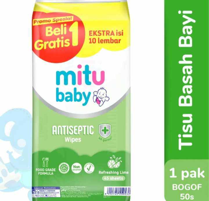 Mitu baby tisu basah bayi antiseptik 50's- twin pack | Lazada Indonesia